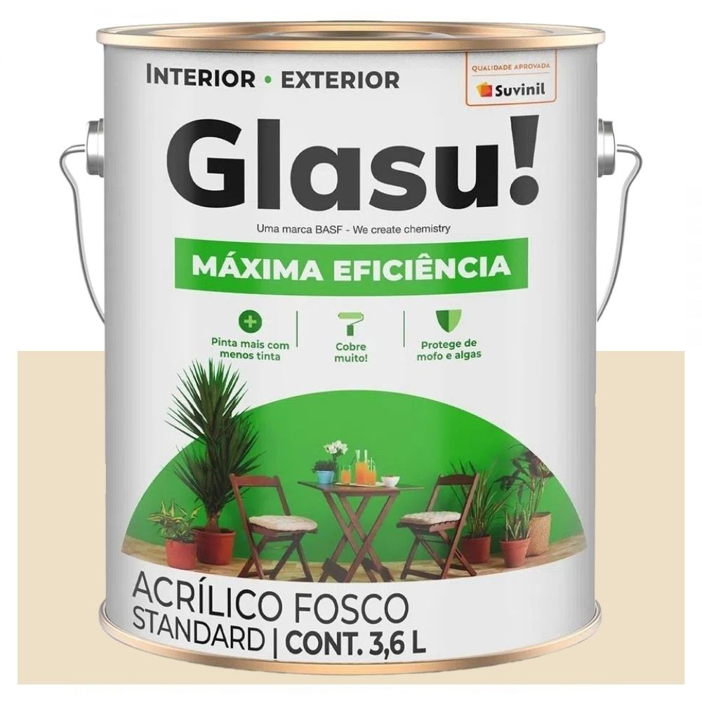 Tinta Máxima Eficiência Fosca Areia 3,6 Litros Suvinil Glasu | Veneza ...